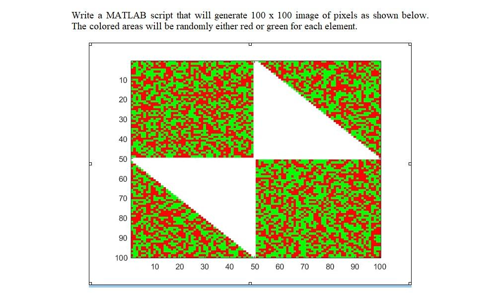 Solved Write a MATLAB script that will generate 100 x 100 | Chegg.com