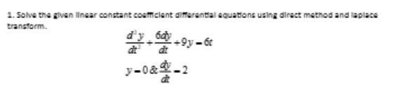 Solved solve the given linear constant coefficient | Chegg.com