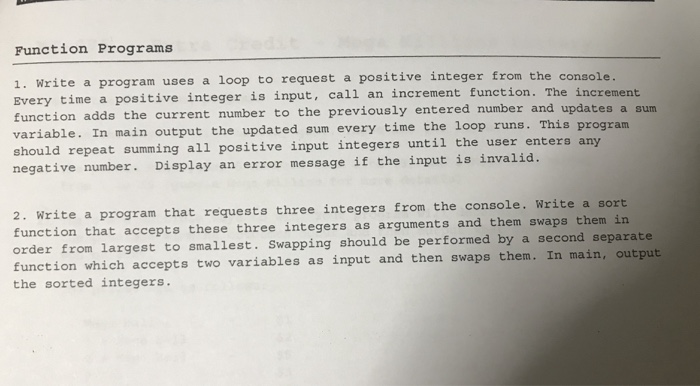 Solved Function Programs 1 Write A Program Uses A Loop To 1280