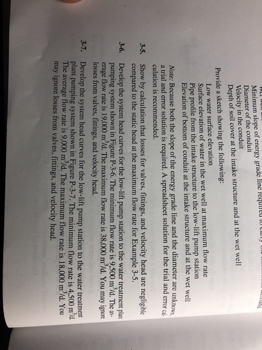 Minimum slope of energy grade line required to Cunj | Chegg.com