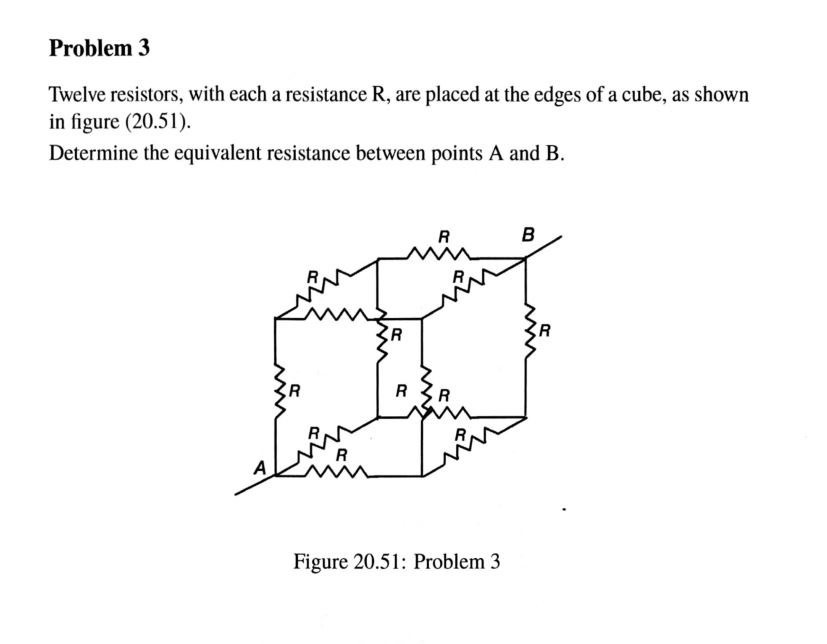 Solved Problem 3 Twelve resistors, with each a resistance R, | Chegg.com