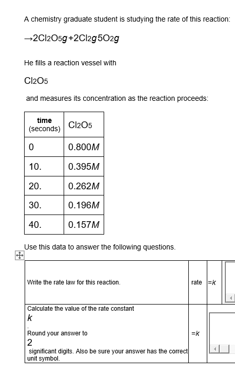Solved A chemistry graduate student is studying the rate of | Chegg.com