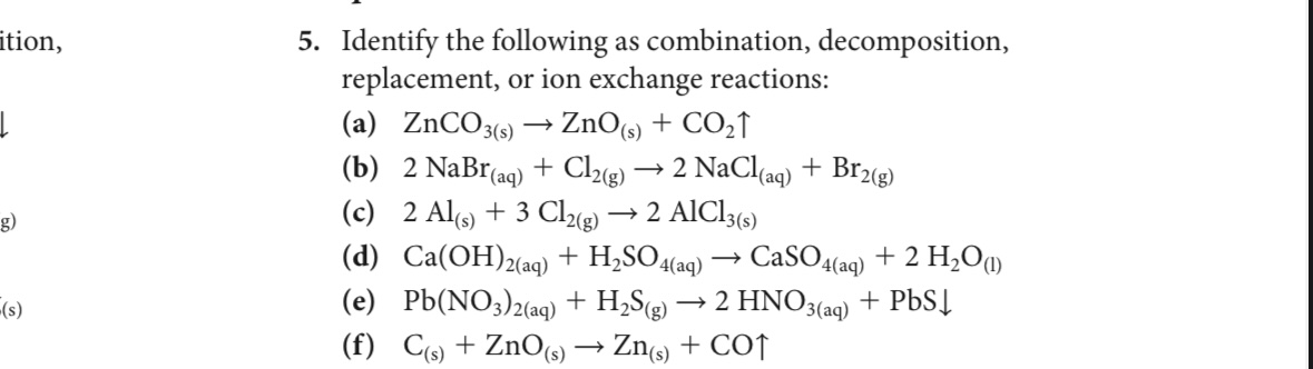 Solved Identify the following as combination, decomposition, | Chegg.com