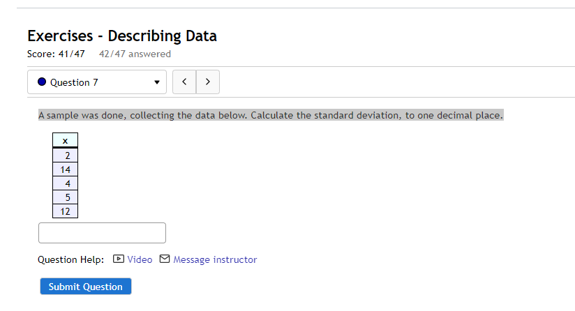 Solved A sample was done, collecting the data below. | Chegg.com