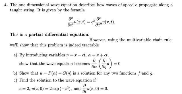 One Dimensional Wave Equation