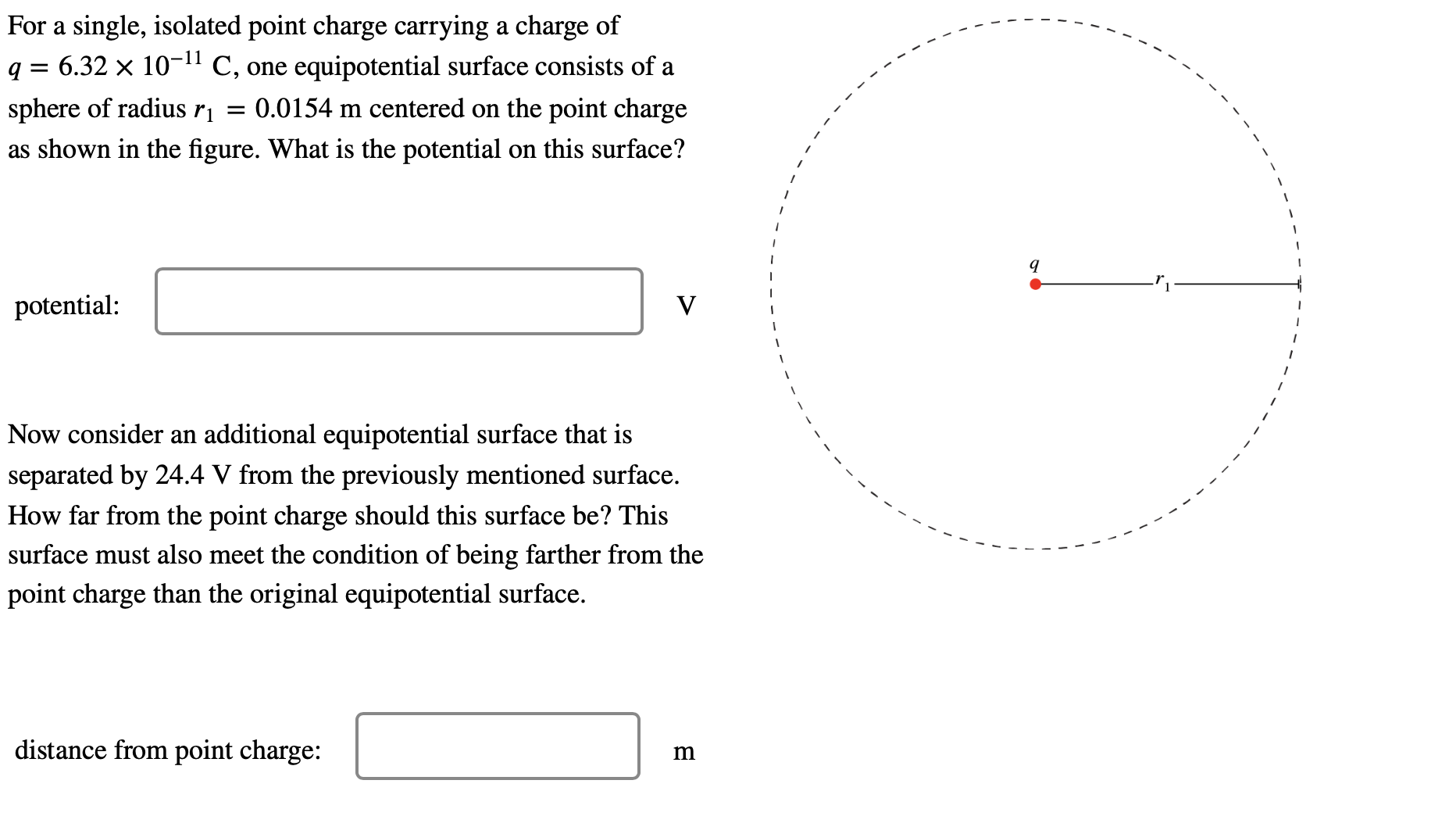 Solved For a single, isolated point charge carrying a charge | Chegg.com