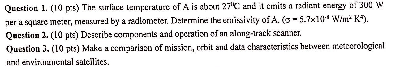Solved Question 1. ( 10pts) The surface temperature of A is | Chegg.com