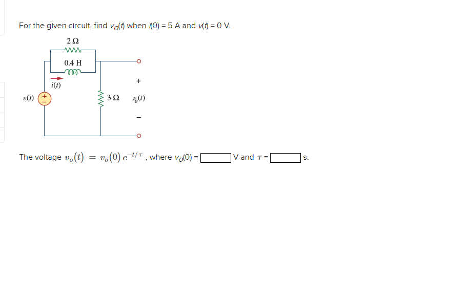 For the given circuit, find vd(t) when λ(0)=5 A and | Chegg.com