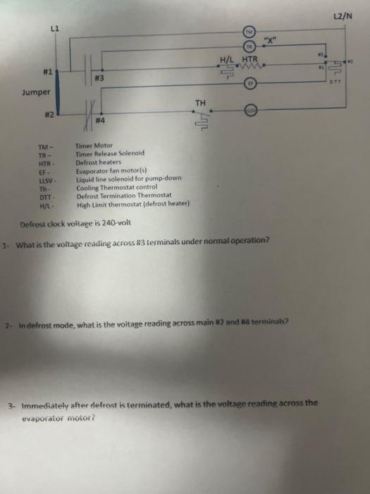 Solved Defrost clock voltage is 240 -voltWhat is the voltage | Chegg.com