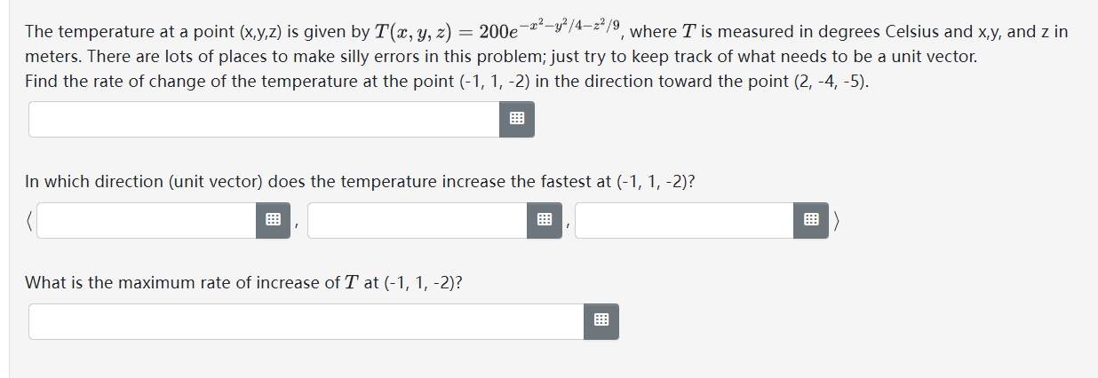 Solved The temperature at a point (x,y,z) is given by | Chegg.com