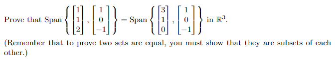 Solved Prove that Span 019-001- {8-18]} ---- {3-6)} Span in | Chegg.com