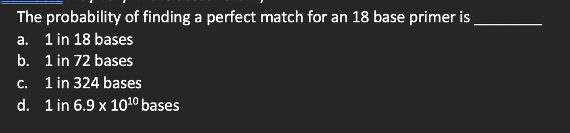 Solved The probability of finding a perfect match for an 18 | Chegg.com