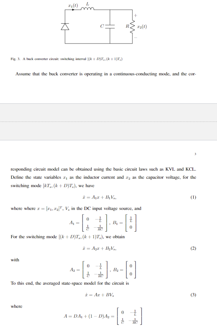 Solved A. Averaged State Space Model A typical buck | Chegg.com