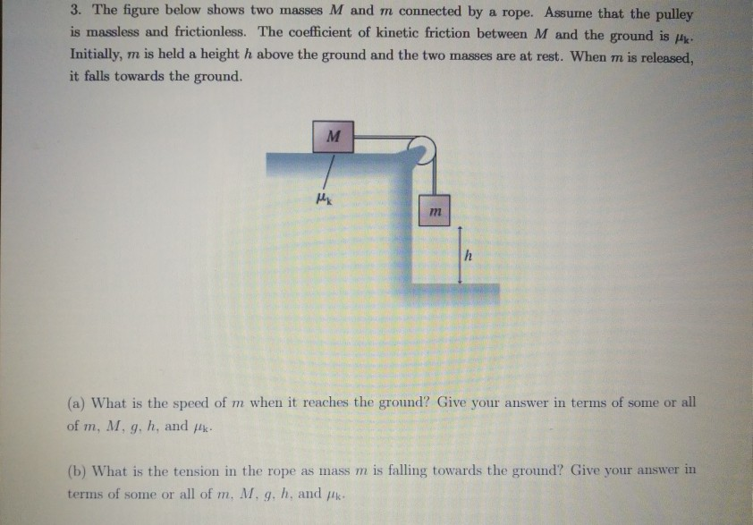 Solved 3. The figure below shows two masses M and m | Chegg.com