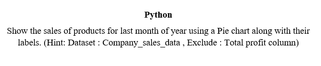 Solved Python Show the sales of products for last month of | Chegg.com