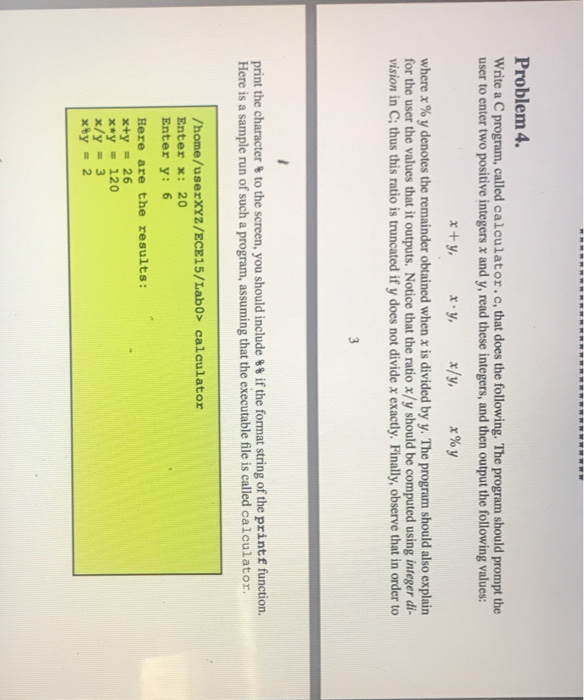 Solved Problem 4. Write a C program, called calculator.c, | Chegg.com
