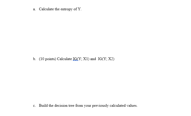 Solved Decision Trees 1) (10 points) Suppose you are given | Chegg.com