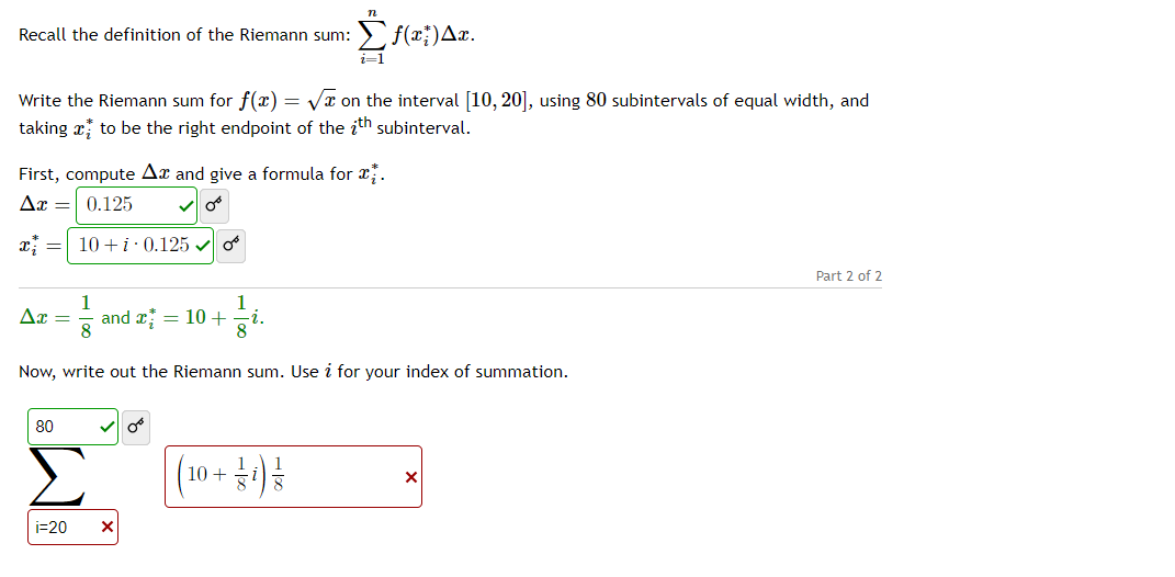 Solved Recall the definition of the Riemann sum: | Chegg.com