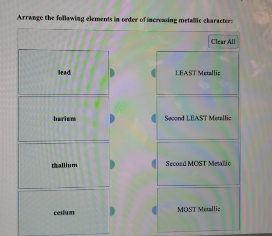 Solved Arrange the following elements in order of increasing | Chegg.com