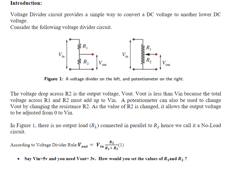 Solved Lab 4: Loading Effect of Voltage Divider Circuit | Chegg.com