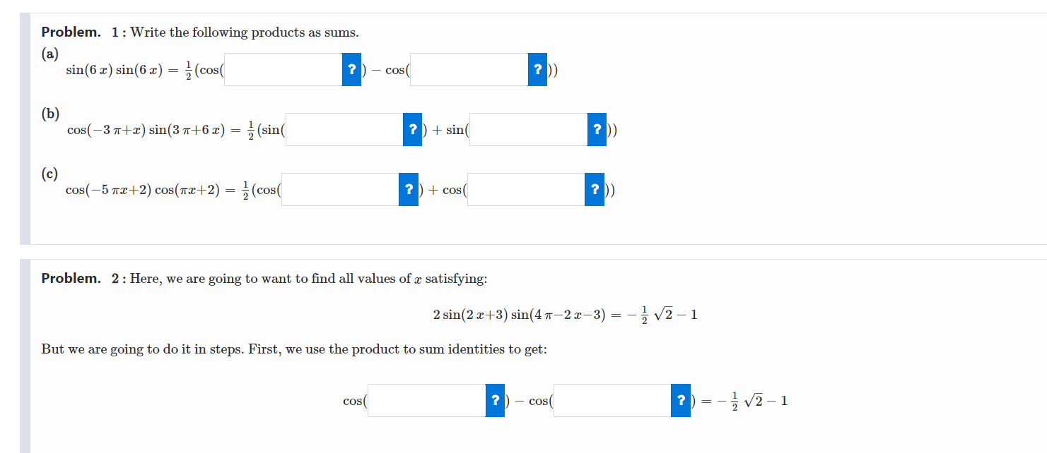 Solved Problem. 1: Write the following products as sums. (a) | Chegg.com