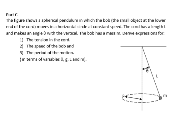 Solved Part C The figure shows a spherical pendulum in which | Chegg.com