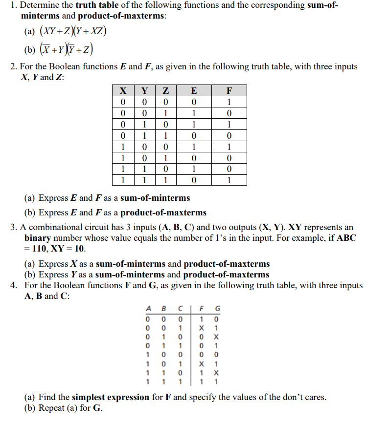 Solved 1. Determine the truth table of the following | Chegg.com
