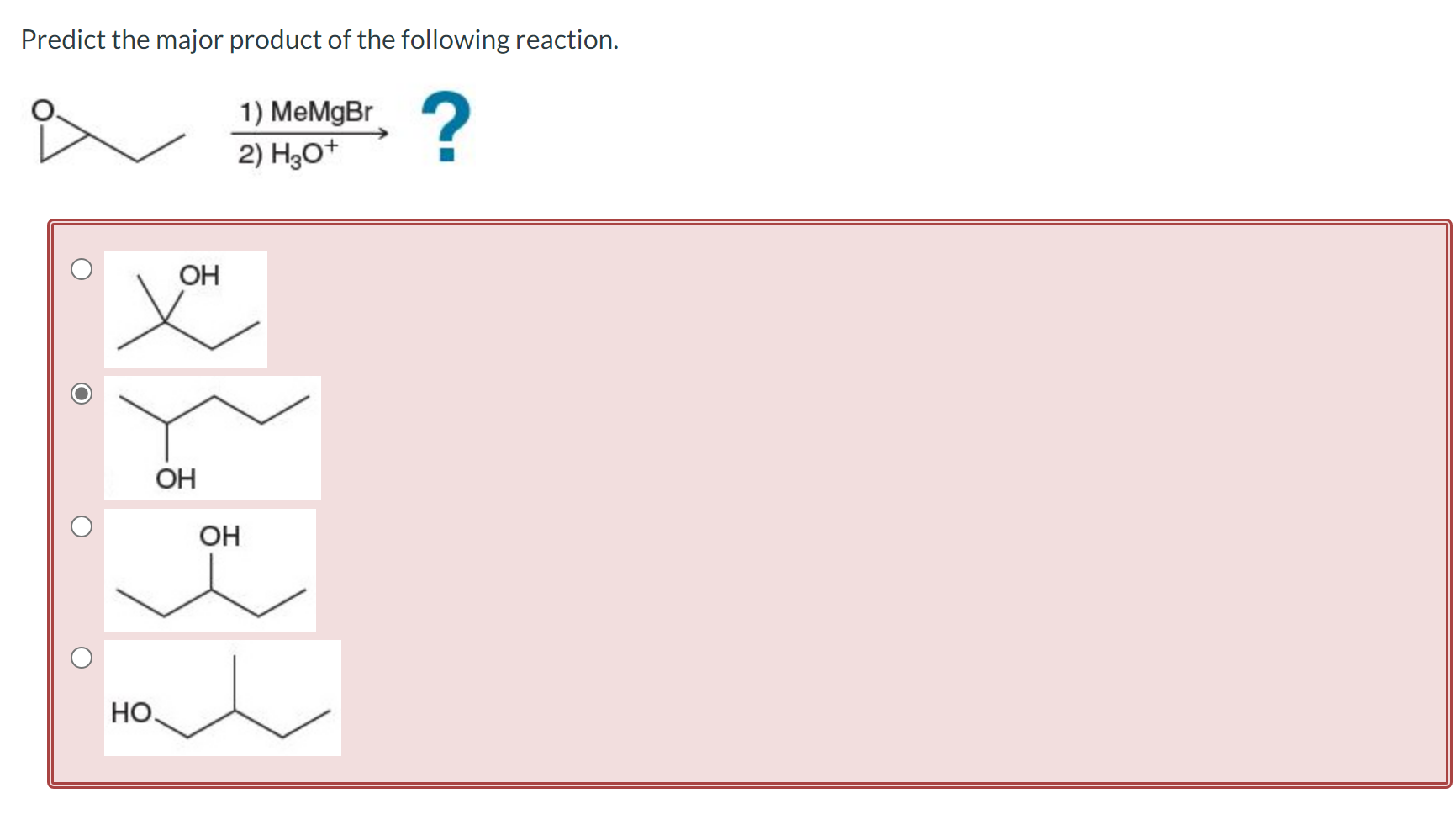 Solved Predict the major product of the following reaction. | Chegg.com