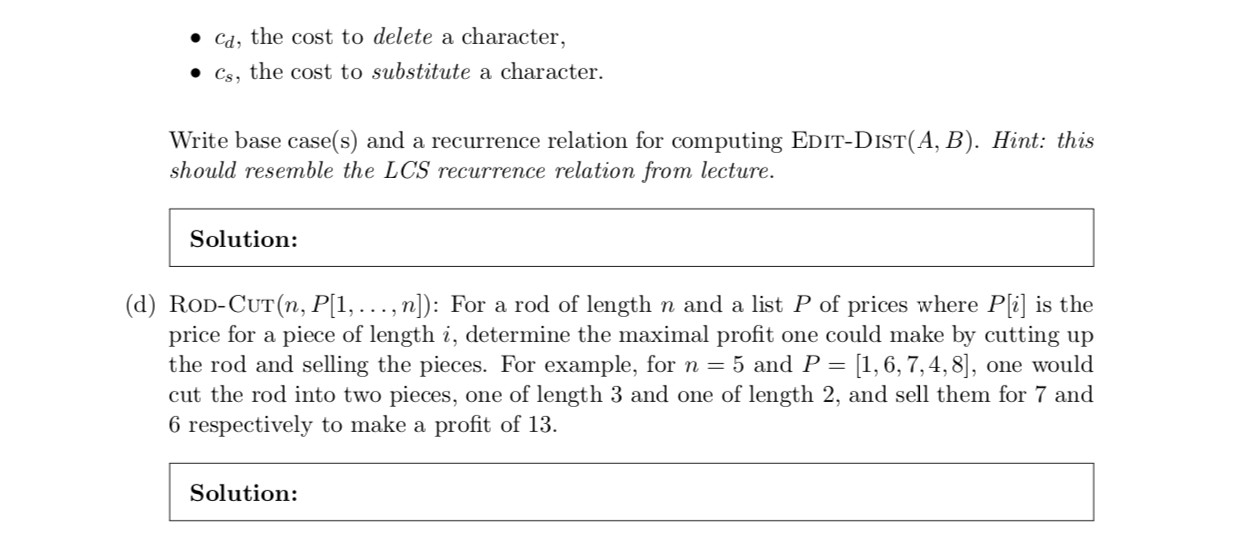 Solved 3. Give recurrence relations (including base cases) | Chegg.com