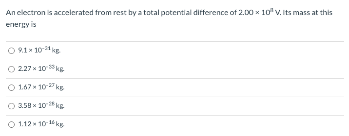 Solved An electron is accelerated from rest by a total | Chegg.com