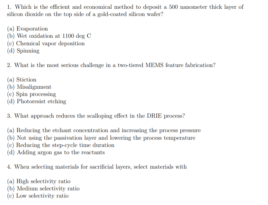 Solved 1. Which is the efficient and economical method to | Chegg.com