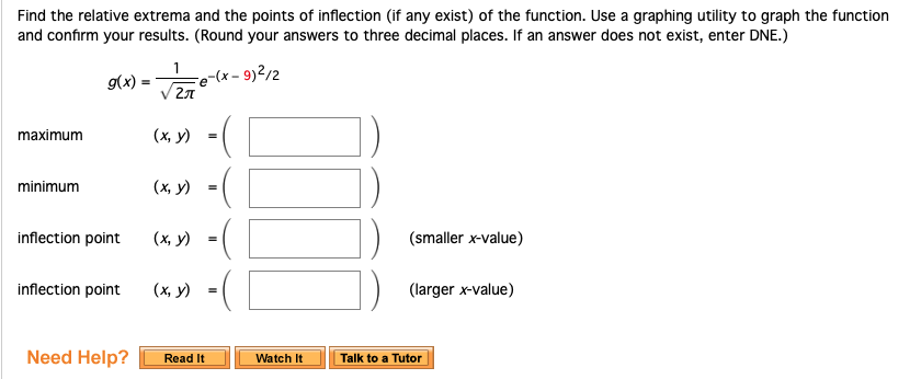 Solved Find the relative extrema and the points of | Chegg.com