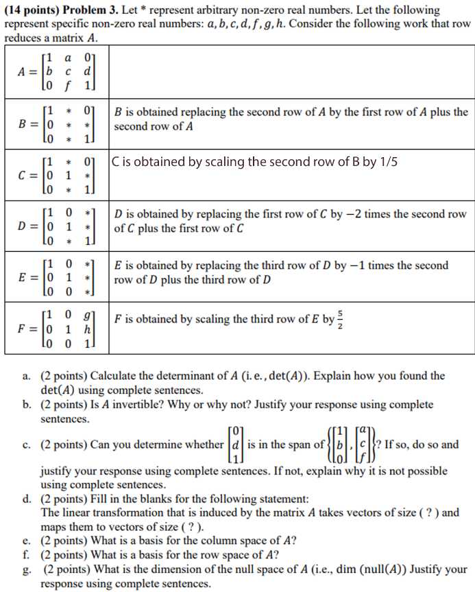 Solved (14 points) Problem 3. Let * represent arbitrary | Chegg.com