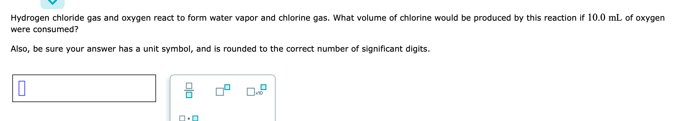Solved Hydrogen chloride gas and oxygen react to form water | Chegg.com