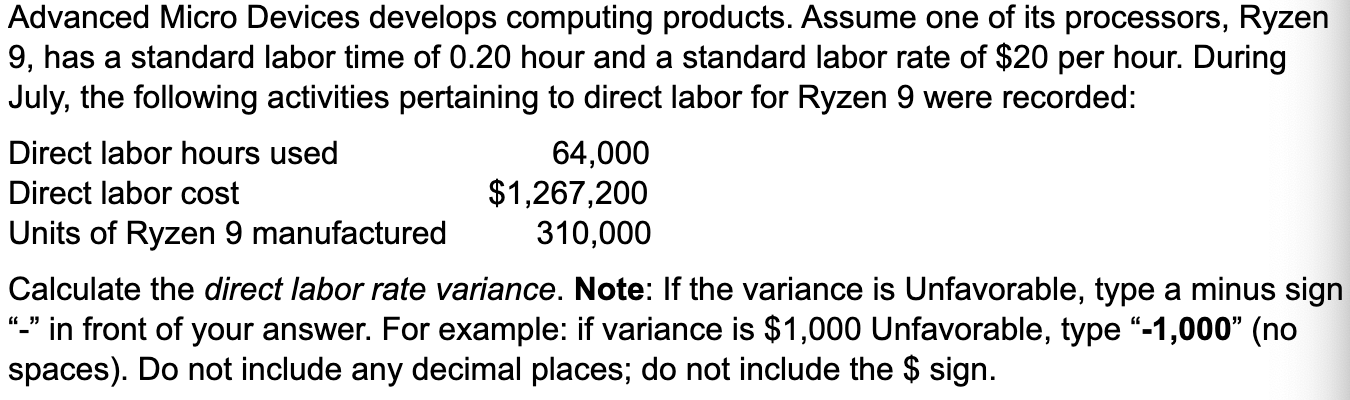 Solved Advanced Micro Devices develops computing products. | Chegg.com