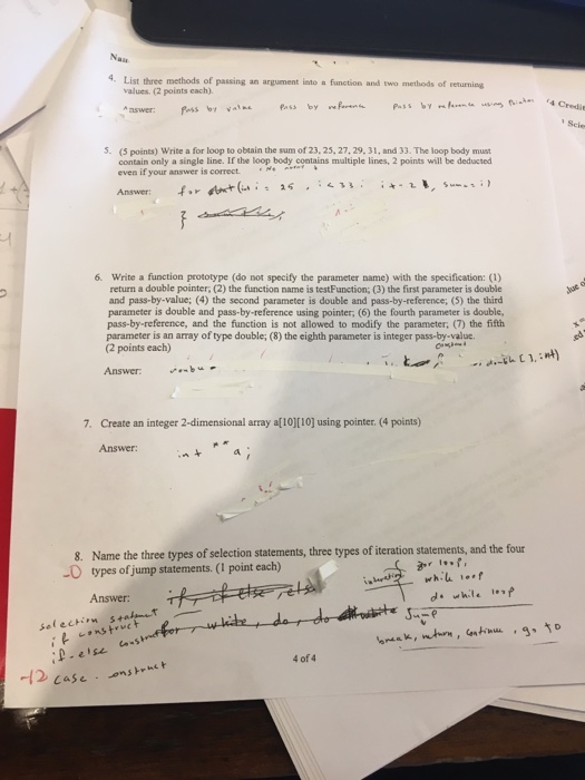 Solved 4 List Three Methods Of Passing An Argument Into A