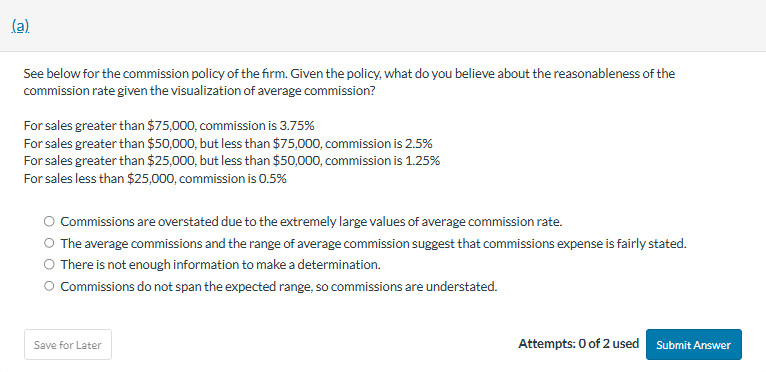 Solved (a)See below for the commission policy of ﻿the firm. | Chegg.com