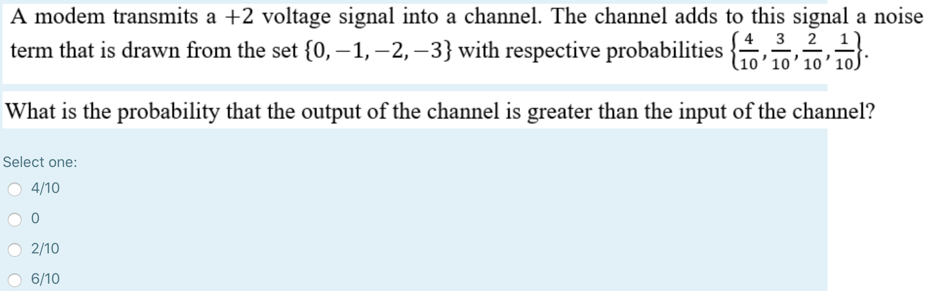 Solved A modem transmits a +2 voltage signal into a channel. | Chegg.com