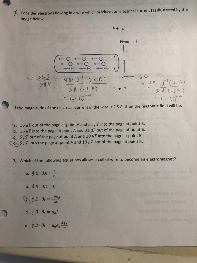 Solved Consider electrons flowing in a wire which produces | Chegg.com