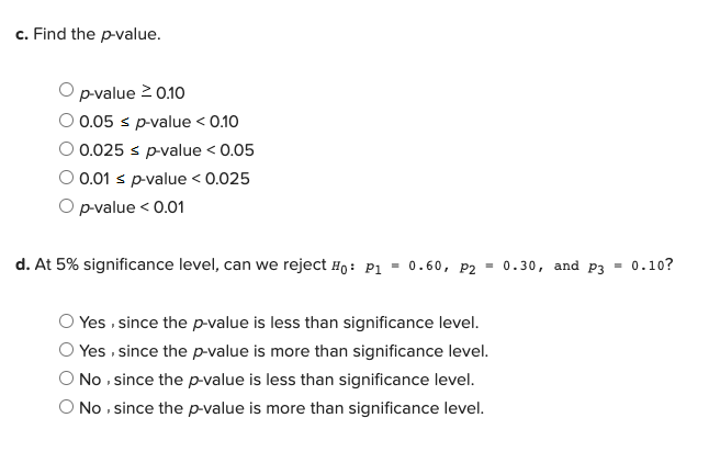 Solved Exercise 12-4 Algo A multinomial experiment produced | Chegg.com