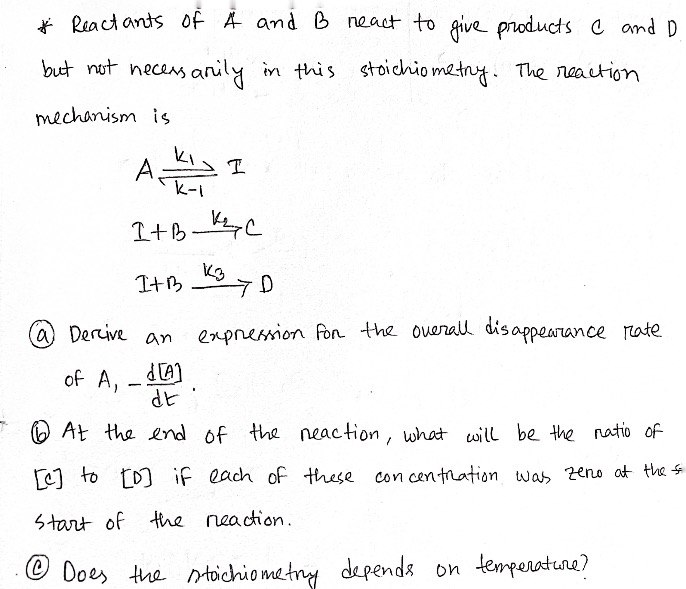 Solved * Reactants of A and B react to give products C and D | Chegg.com