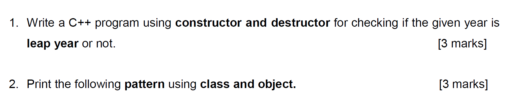 Solved 1. Write a C++ program using constructor and | Chegg.com