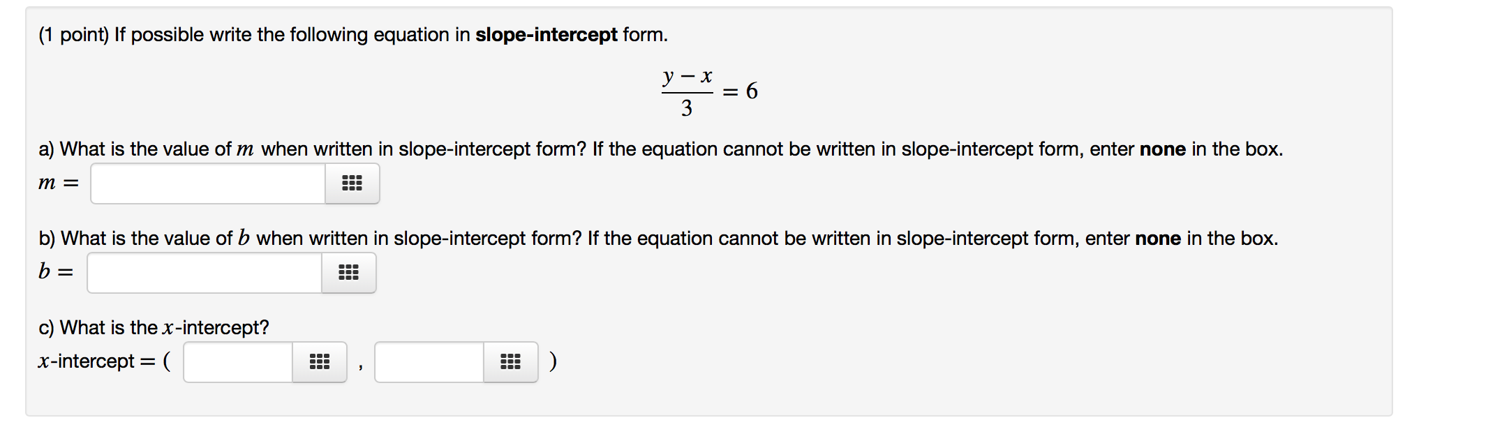 Solved (1 point) If possible write the following equation in | Chegg.com