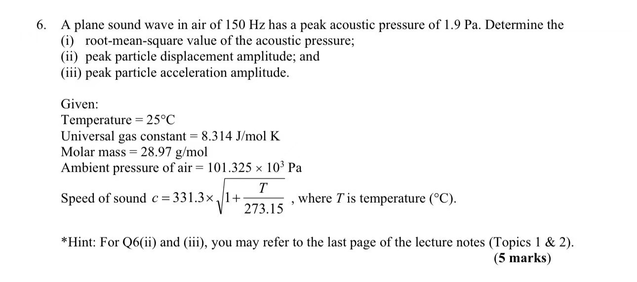 Solved A plane sound wave in ﻿air of 150 Hz ﻿has a peak | Chegg.com