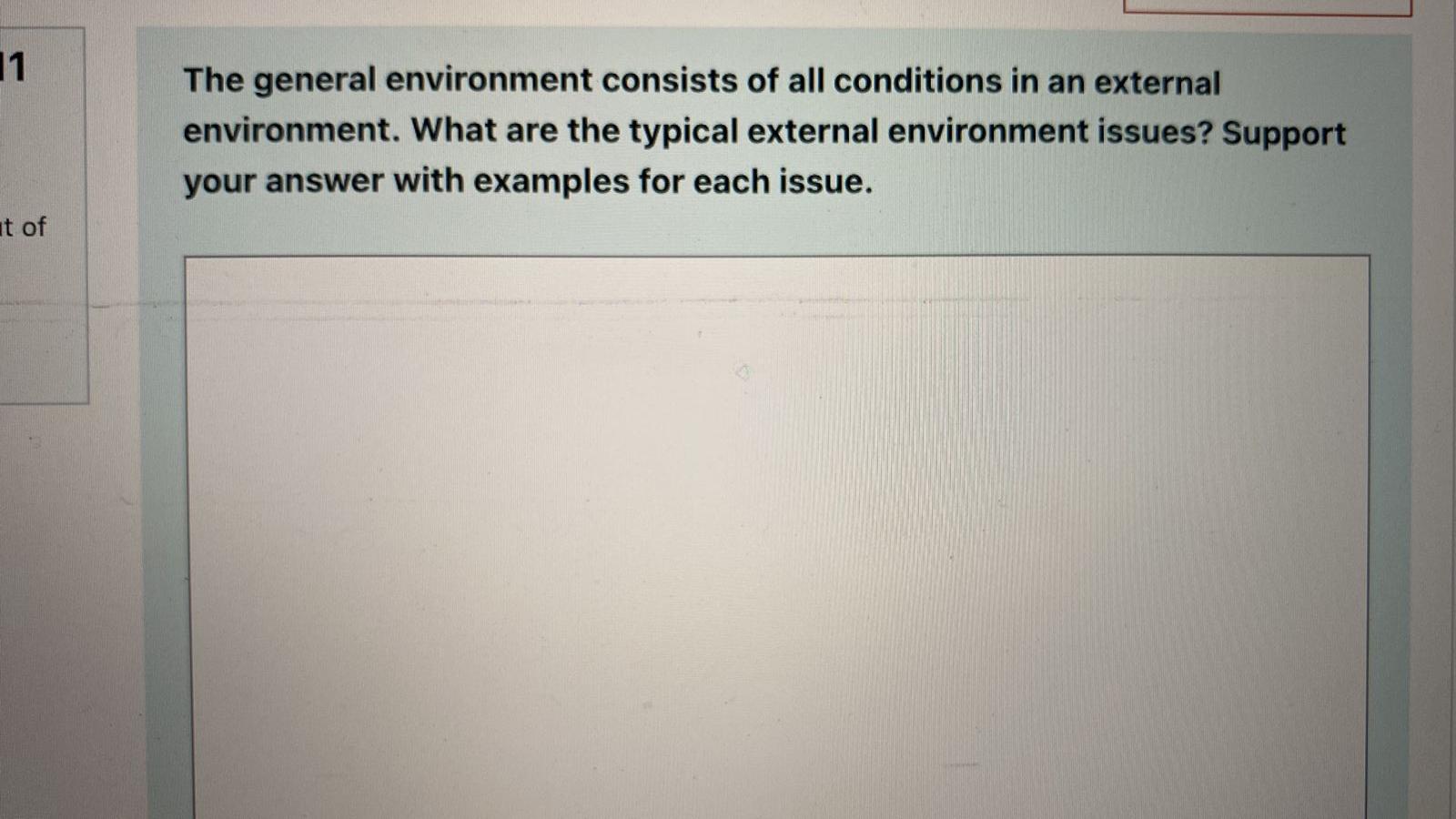 Solved 11 t of The general environment consists of all | Chegg.com