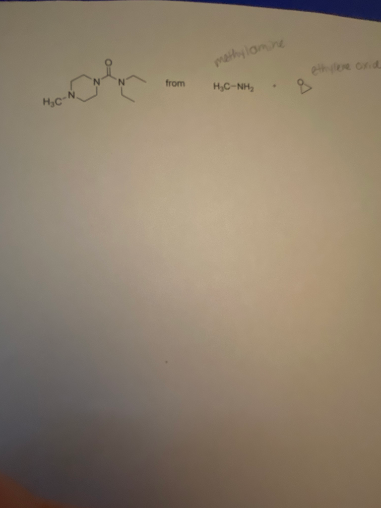 Solved 0= methylamine ethylene oxid from H3C-NH2 Ho-N | Chegg.com