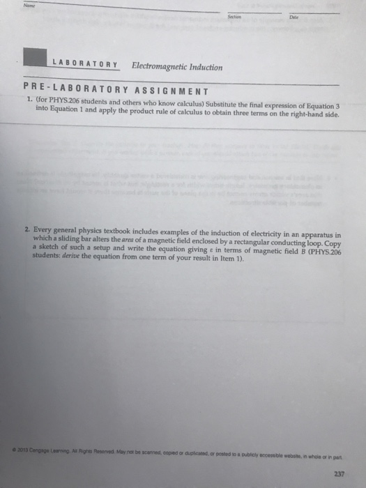 Solved Physics Laboratory Manual Loyd experiments are | Chegg.com