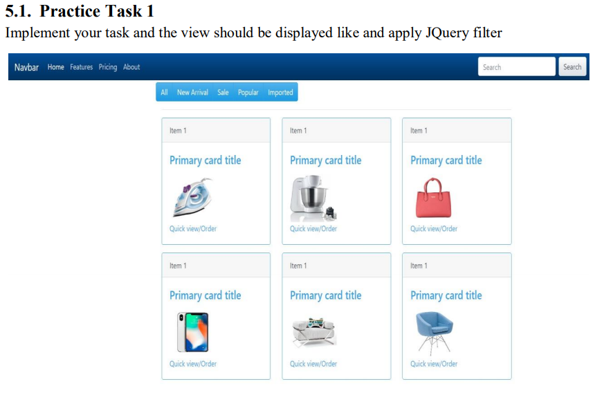 Solved 5.1. Practice Task 1 Implement your task and the view | Chegg.com