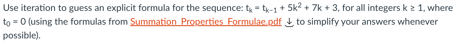 Solved Use iteration to guess an explicit formula for the | Chegg.com