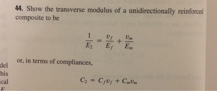 Solved Show that transverse modulus of a unidirectionally | Chegg.com